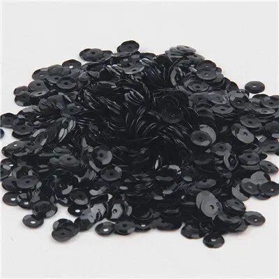 ПВХ пайетки 4мм 5мм 6мм разные цвета 20г Черный, 6mm 20g, black