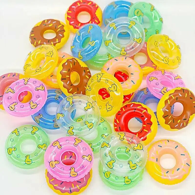 Миниатюрные мультяшные плавательные круги из пластика 10PCS