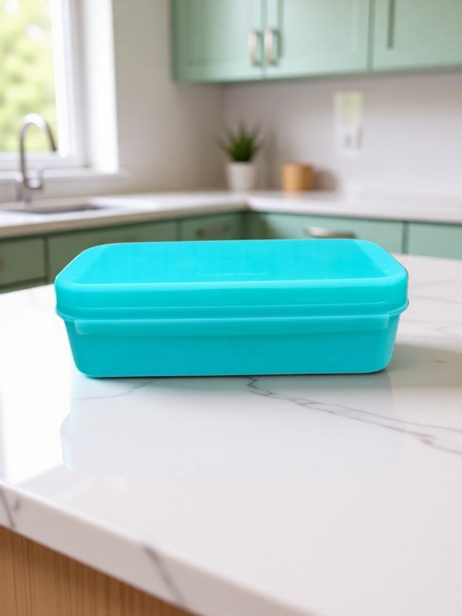 TUPPERWARE Кристальная емкость 980мл бирюзового цвета
