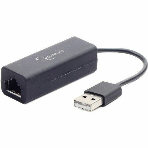 Сетевая карта USB2.0-Am/RJ-45 10/100Мб Gembird NIC-U2 LAN Ethernet адаптер чип RTL8152 - 0.1м чёрный