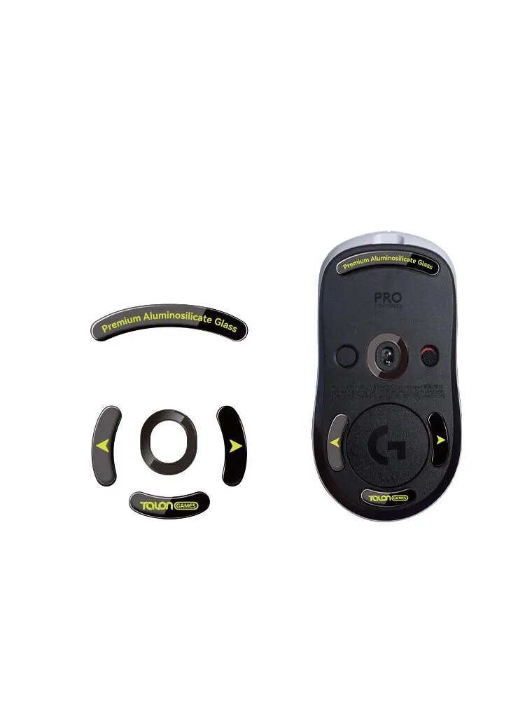 Стеклянные глайды для мыши Logitech G PRO 2 LIGHTSPEED Wireless / ножки из закаленного стекла, черные / TALONGAMES