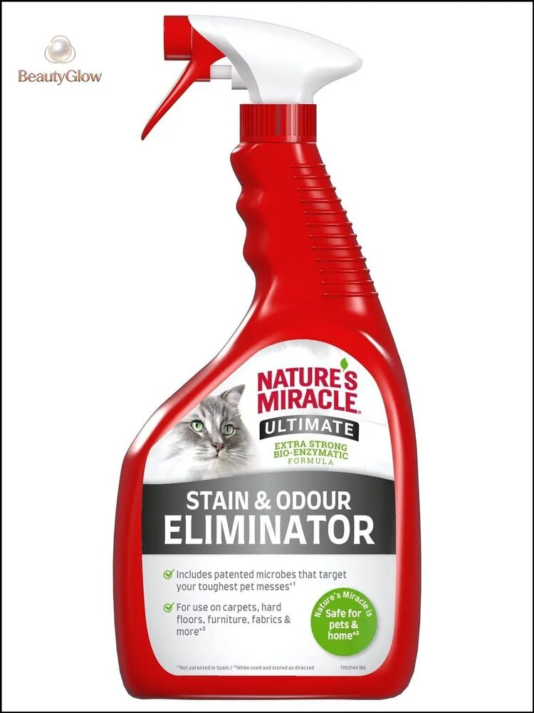 Уничтожитель пятен и запахов Nature's Miracle для кошек c максимальным эффектом, спрей 946 мл