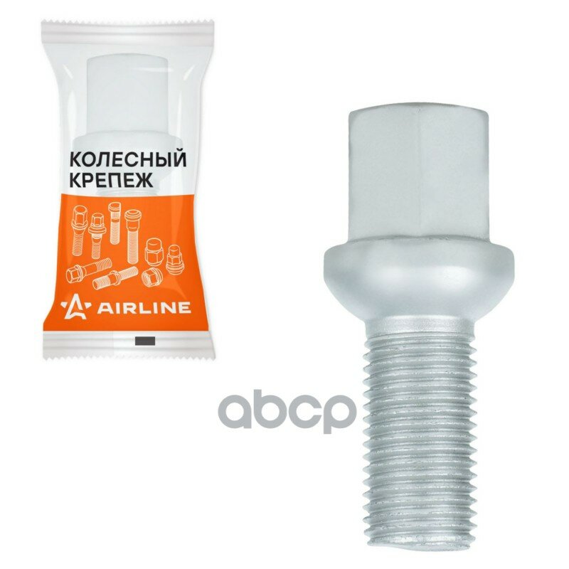 Болт колесный M14x1.5x27x53, сфера R13, ключ 17, дакромет, 1 шт для VW/SKODA/AUDI AIRLINE арт. ABLT201