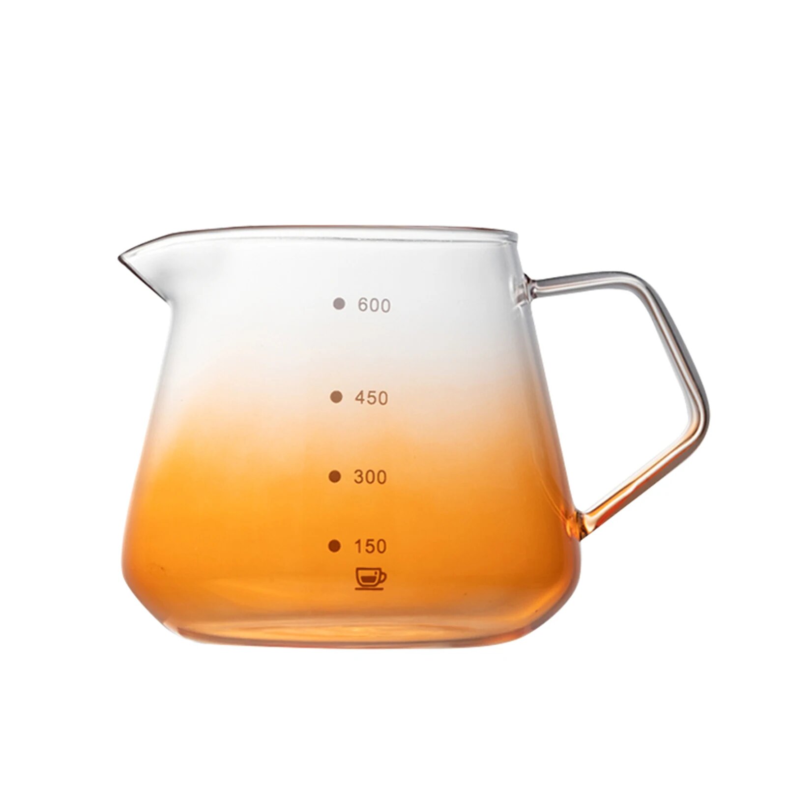Стеклянный кофейный сервер 450/600 мл для дома 600ml orange