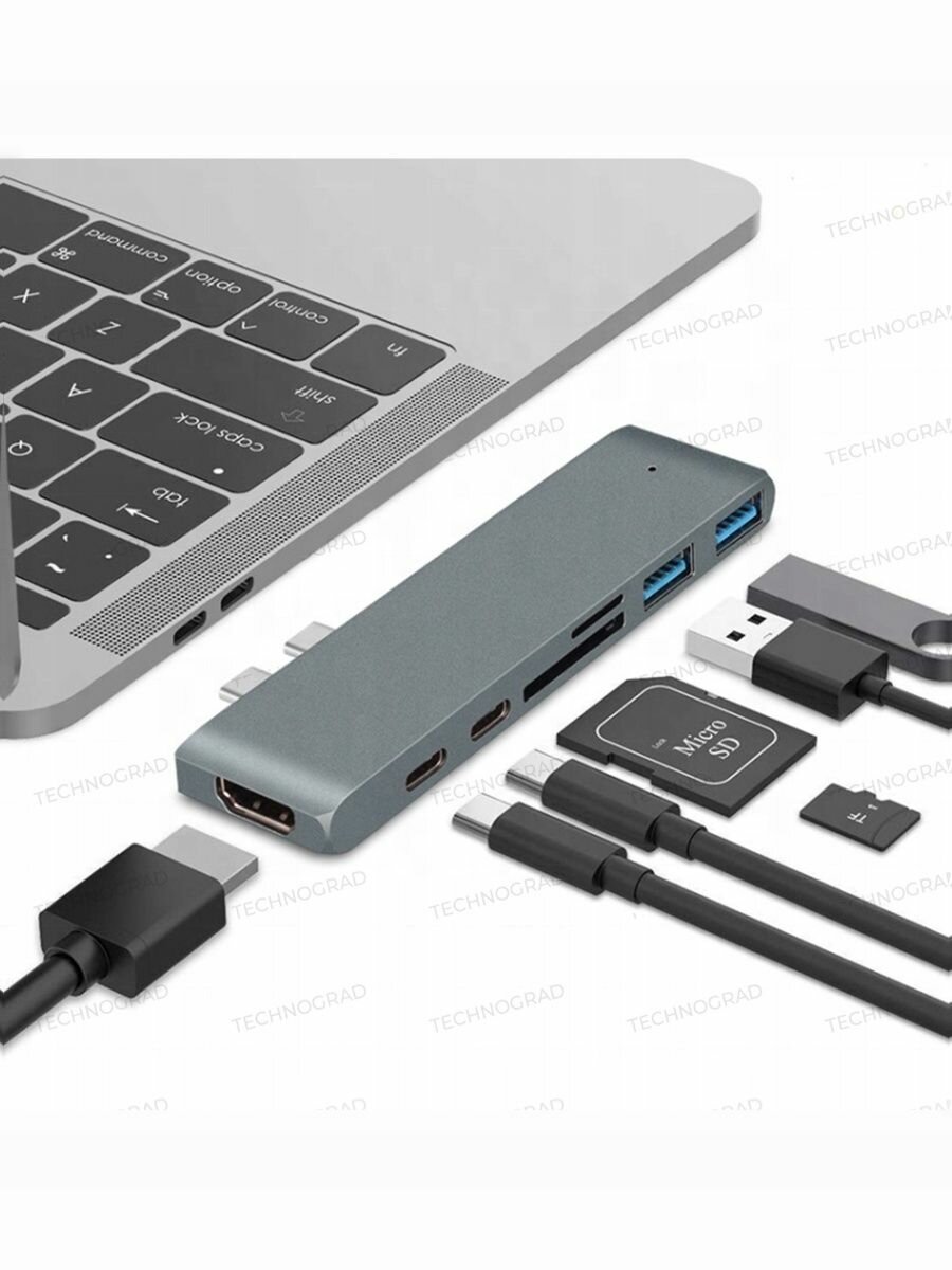 USB HUB 3.0 type c MacBook Pro 7 в 1. usb разветвитель 3.0. USB концентратор активный. юсб разветвитель хаб. Адаптер для макбука