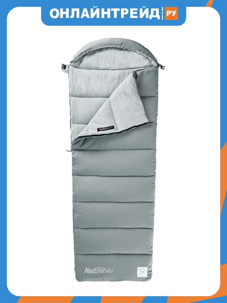 Спальный мешок Naturehike Envelope M300, правый, серый