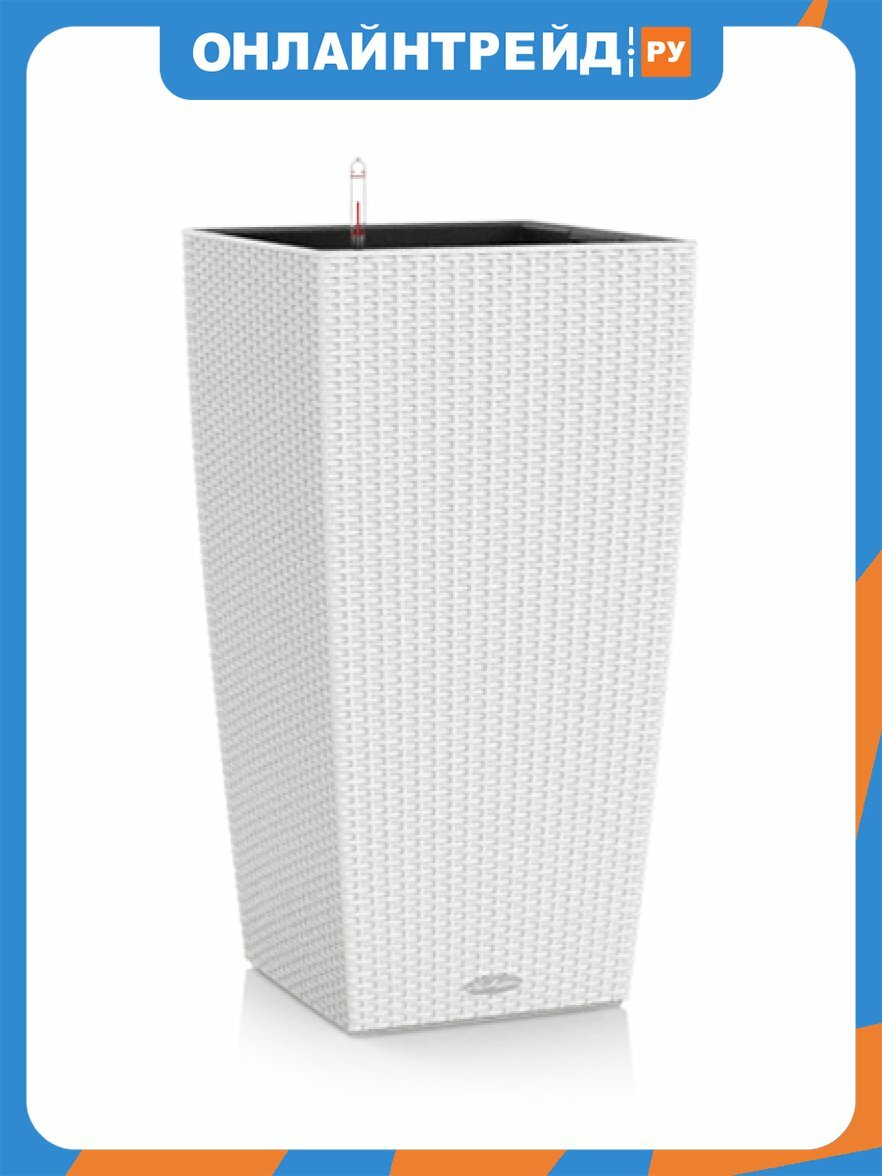 Кашпо с автополивом Lechuza CUBICO Cottage 40 Белый All-in-One Set 31л