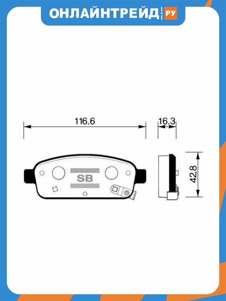 Колодки тормозные задние Sangsin Brake для CHEVROLET Cruze 09- (R15) / OPEL Astra J, 4 шт