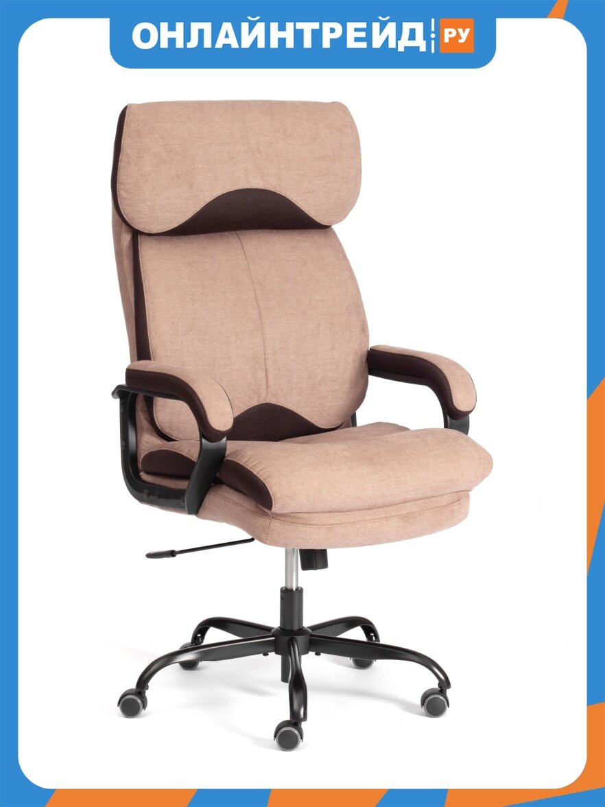 Кресло руководителя Tetchair Duke metal BL ткань, светло-коричневый