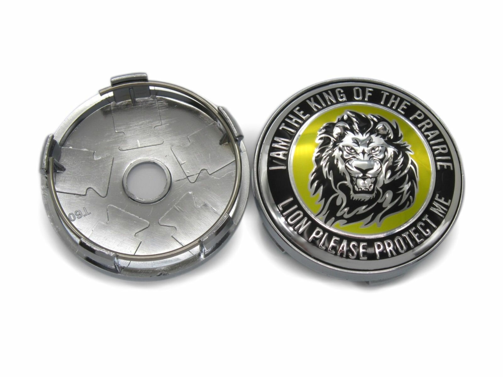 Колпачок заглушка на литой диск Lion chrome/gold 60/56/9 мм, 1шт.