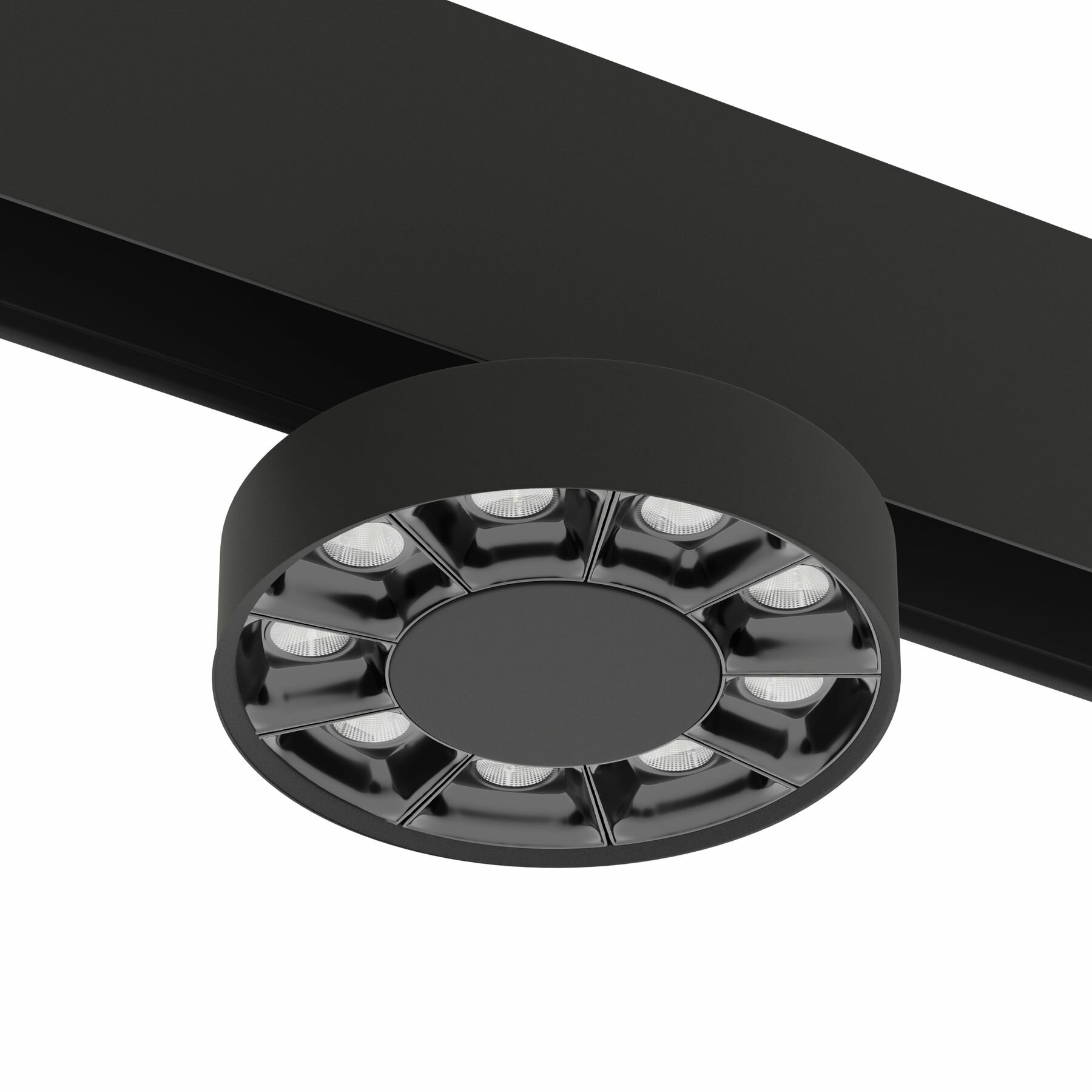 Трековый магнитный светильник RONDO MAGNETIC S20 10W 3000К теплый белый / Черный спот поворотный на магнитный шинопровод MAGNETIC S20 48V / Угол света 36 град. 10Вт LED CRI85 IP20 95х135 mm