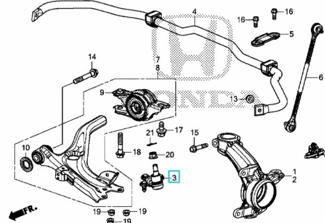 Опора шаровая; Артикул Honda: 51220TBAA01 (Оригинал)