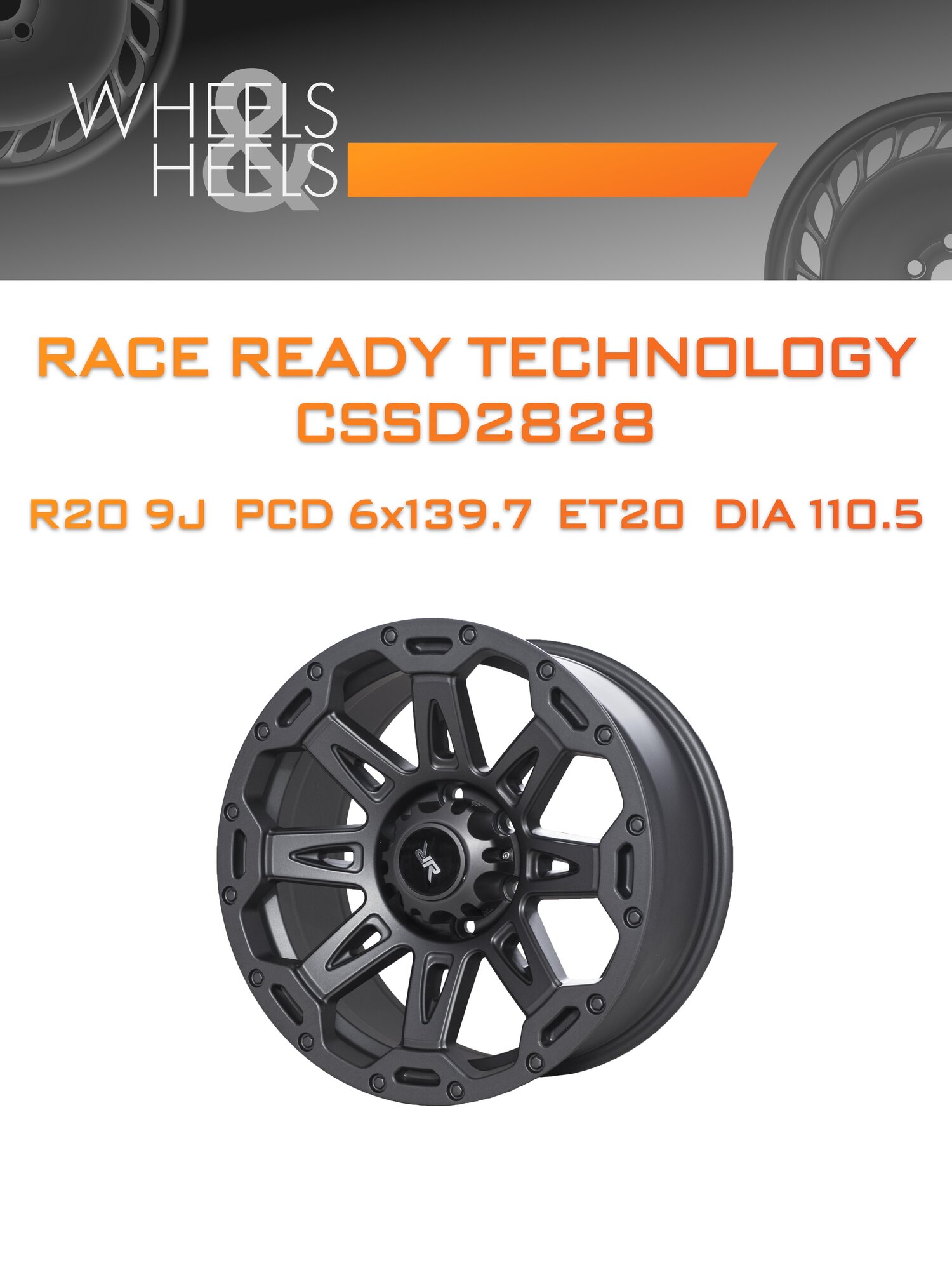 Диск автомобильный литой Race Ready Technology CSSD2828 20x9 6x139.7 et20 dia110.5 Графит матовый