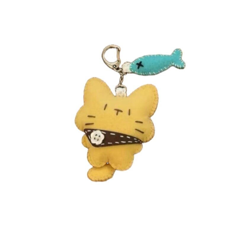 Подвеска-брелок унисекс MIXIANG Милый котенок с ароматом рыбы, Kitten Fish Charm Material Bag[Unflavored]