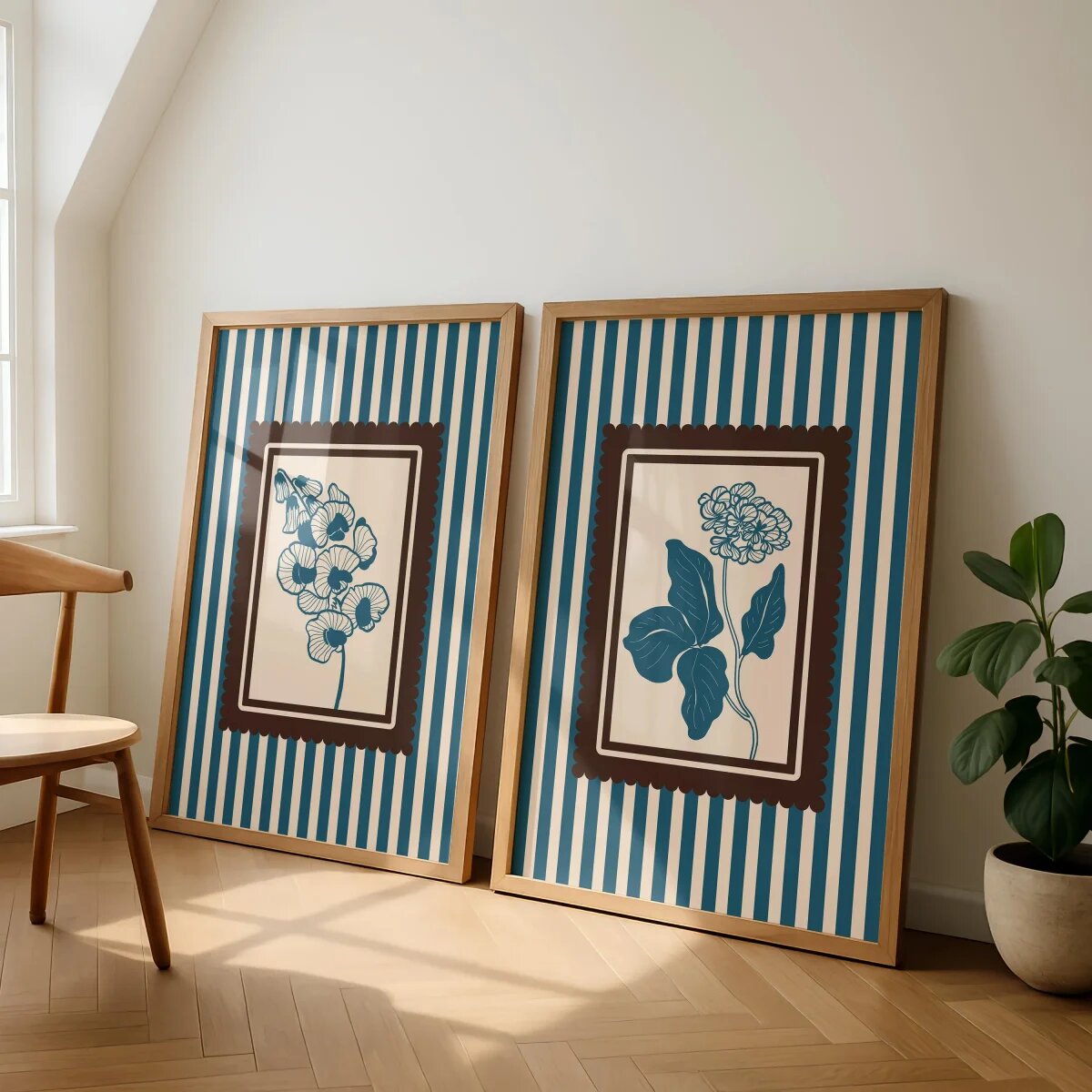 Набор из 2 картин в стиле бохо ZYA151, 50x70cm unframed