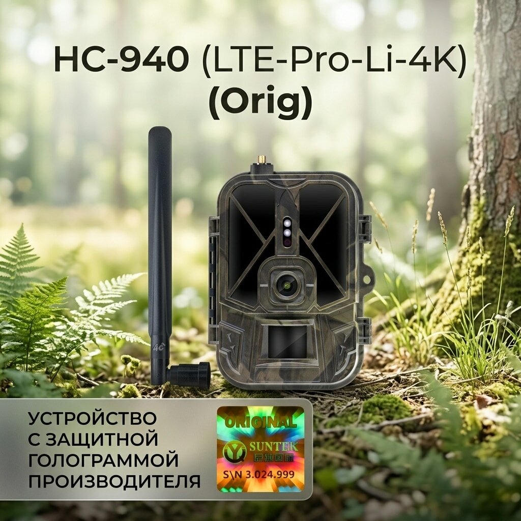 Уличная 4К фотоловушка HC-940 (LTE-Pro-Li-4K) с голограммой