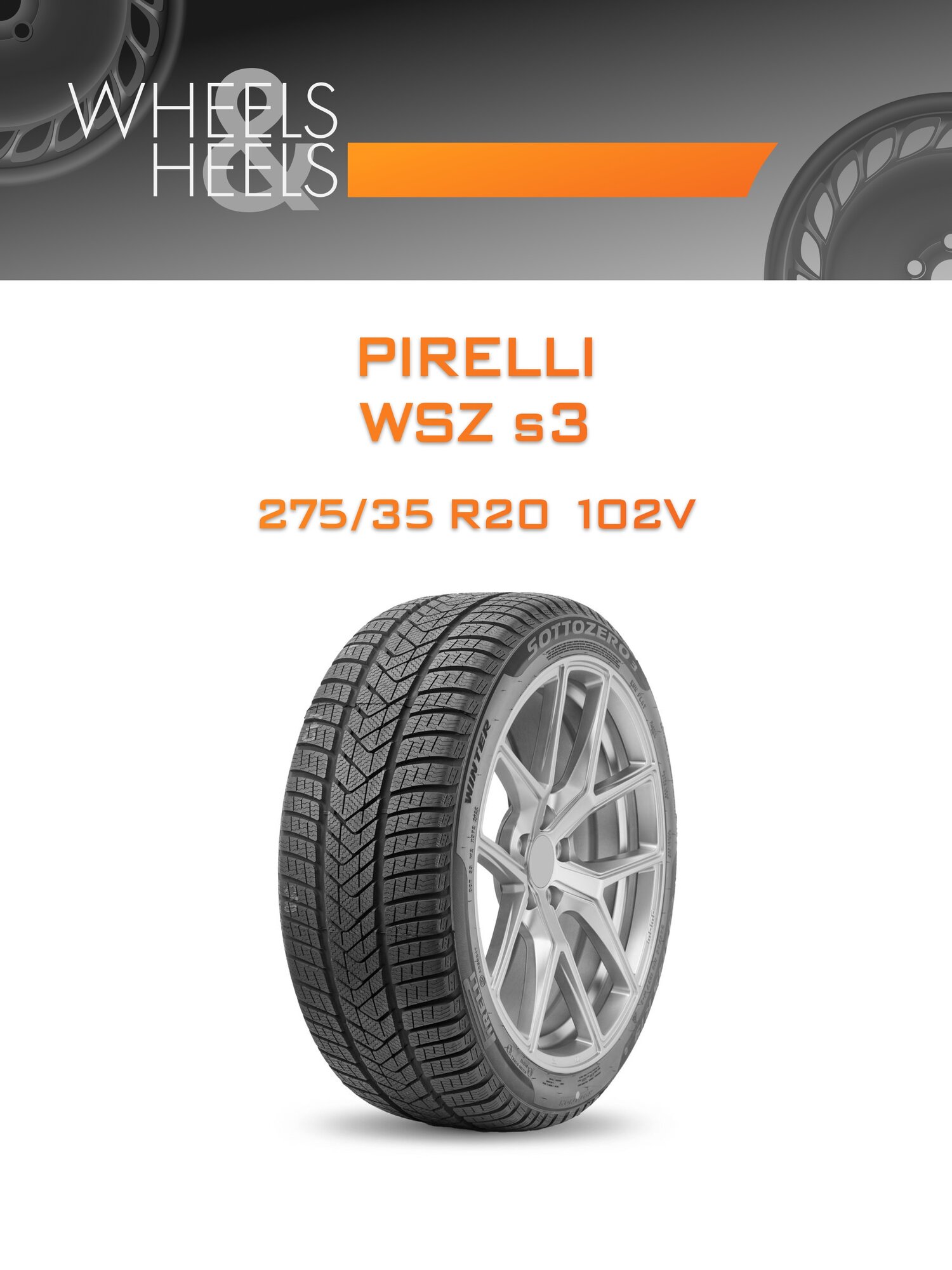 Шина автомобильная Pirelli WSZ s3 275/35 R20 102V XL WINTER RF, зимняя, универсальная