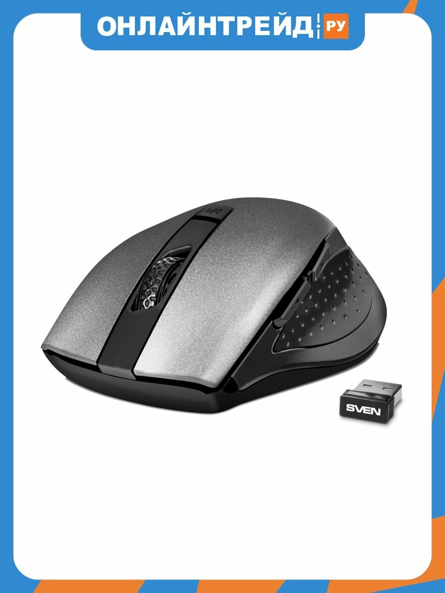 Мышь беспроводная Sven RX-425W серый (SV-014476)