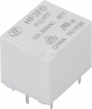 Реле электромагнитное HONGFA HF3FD/012-HTF субминиатюрное SPST-NO Uобмотки 12ВDC 10A-250ВAC 15А