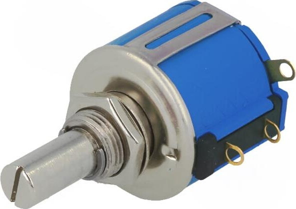 BOURNS 3540S-1-201L Потенциометр осевой, многооборотный, 200Ом, 2Вт, 5%, 6,35мм, IP40, 1шт