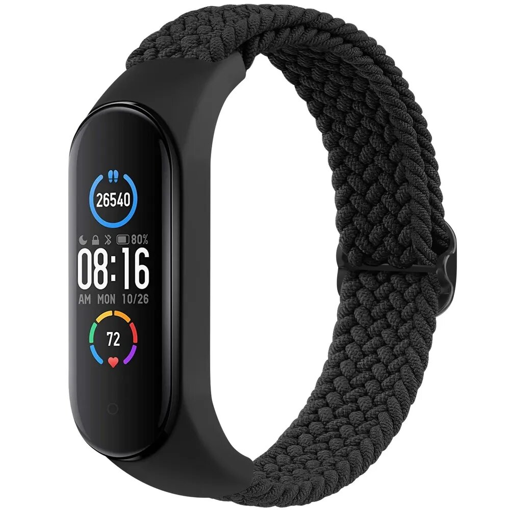 Плетёный ремешок для Xiaomi Mi Band 7 6 5 4 3, эластичный регулируемый браслет для Amazfit Band 5
