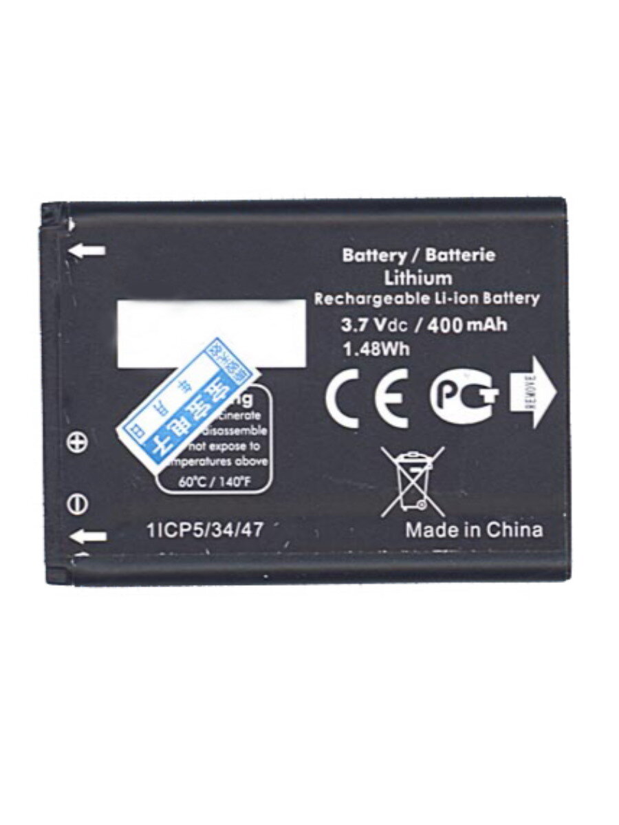 Аккумулятор для сотового телефона Alcatel CAB0400000C1, CAB22B0000C1, CAB22D0000C1, TLi004FA 3,7V 400mAh код mb016432
