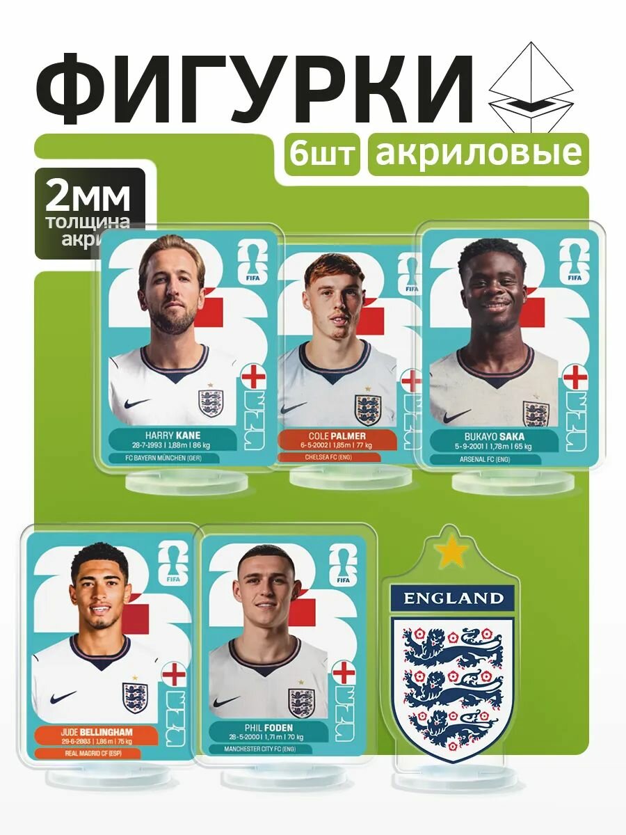 Акриловая фигурка набор Panini world cup 2026 Англия