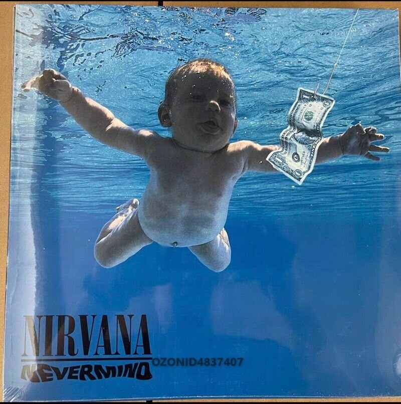 Виниловая пластинка Nirvana Nevermind, альбом в жанре гранж, 1991, в бумажном конверте с прозрачной пленкой