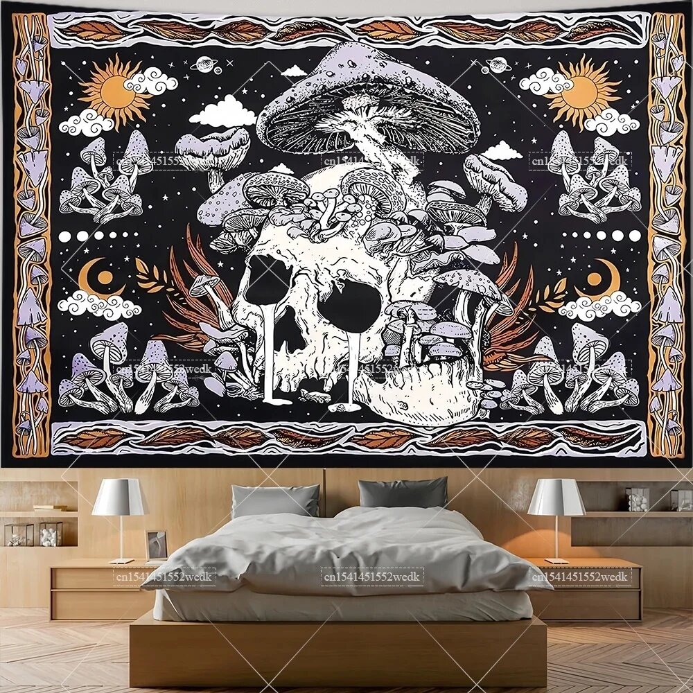 Гобелен FFO CN Zhejiang черный белый скелет Черный, 150x130cm, AGT5909