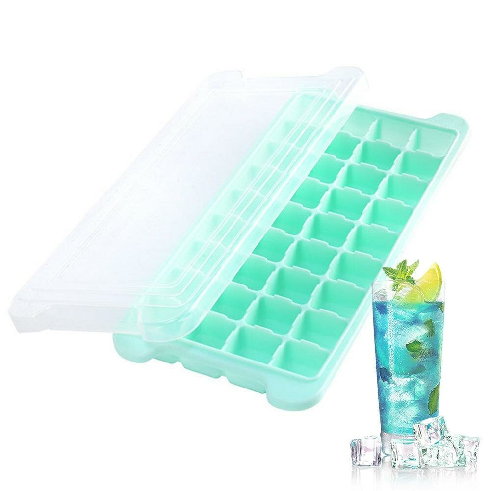 Форма для льда силиконовая с крышкой на 36 ячеек, для заморозки кубиков льда