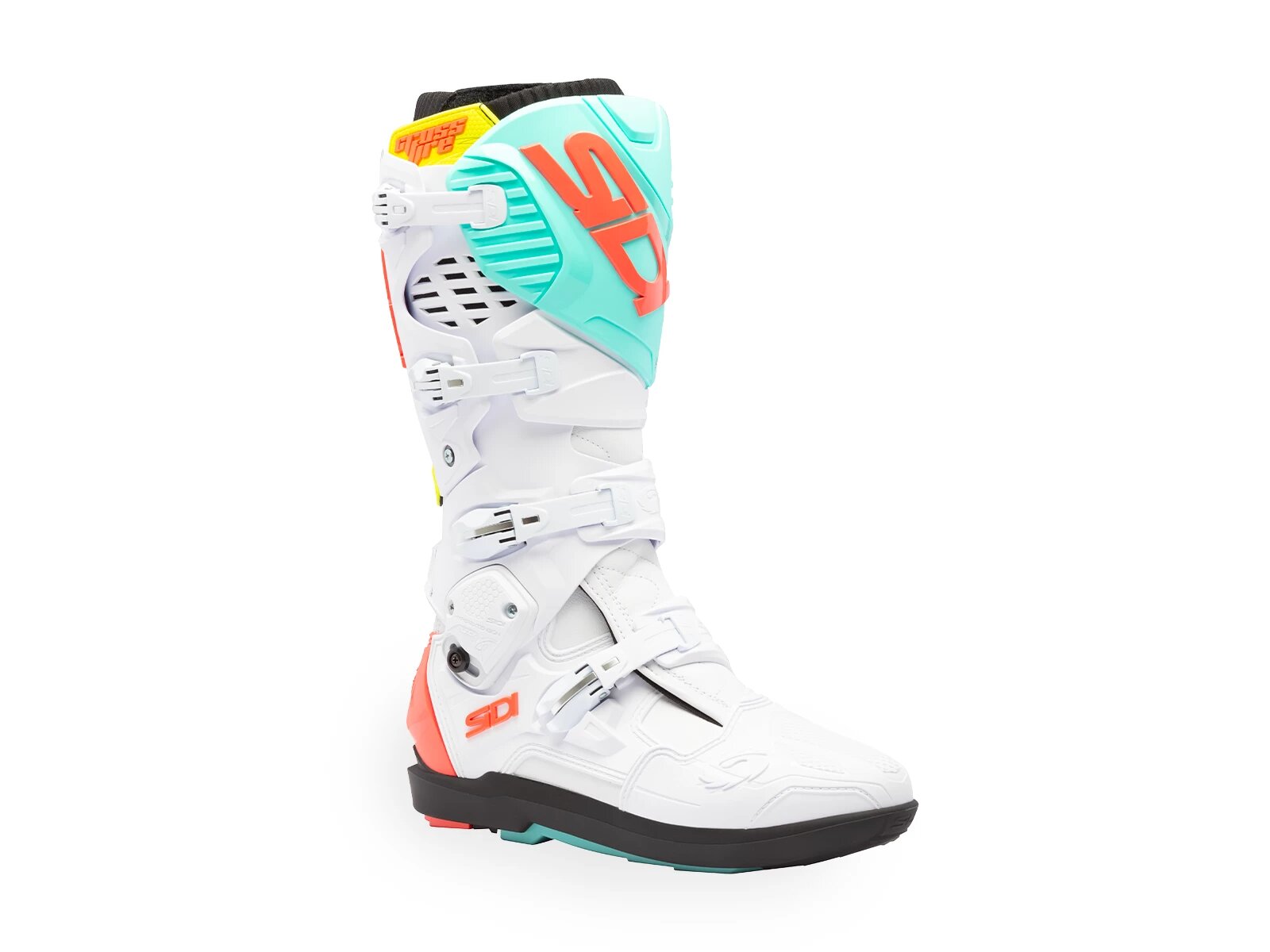 Мотоботы SIDI CROSSFIRE 3 SRS White/Fluo Mint/Fluo Coral, 45EU/44RU