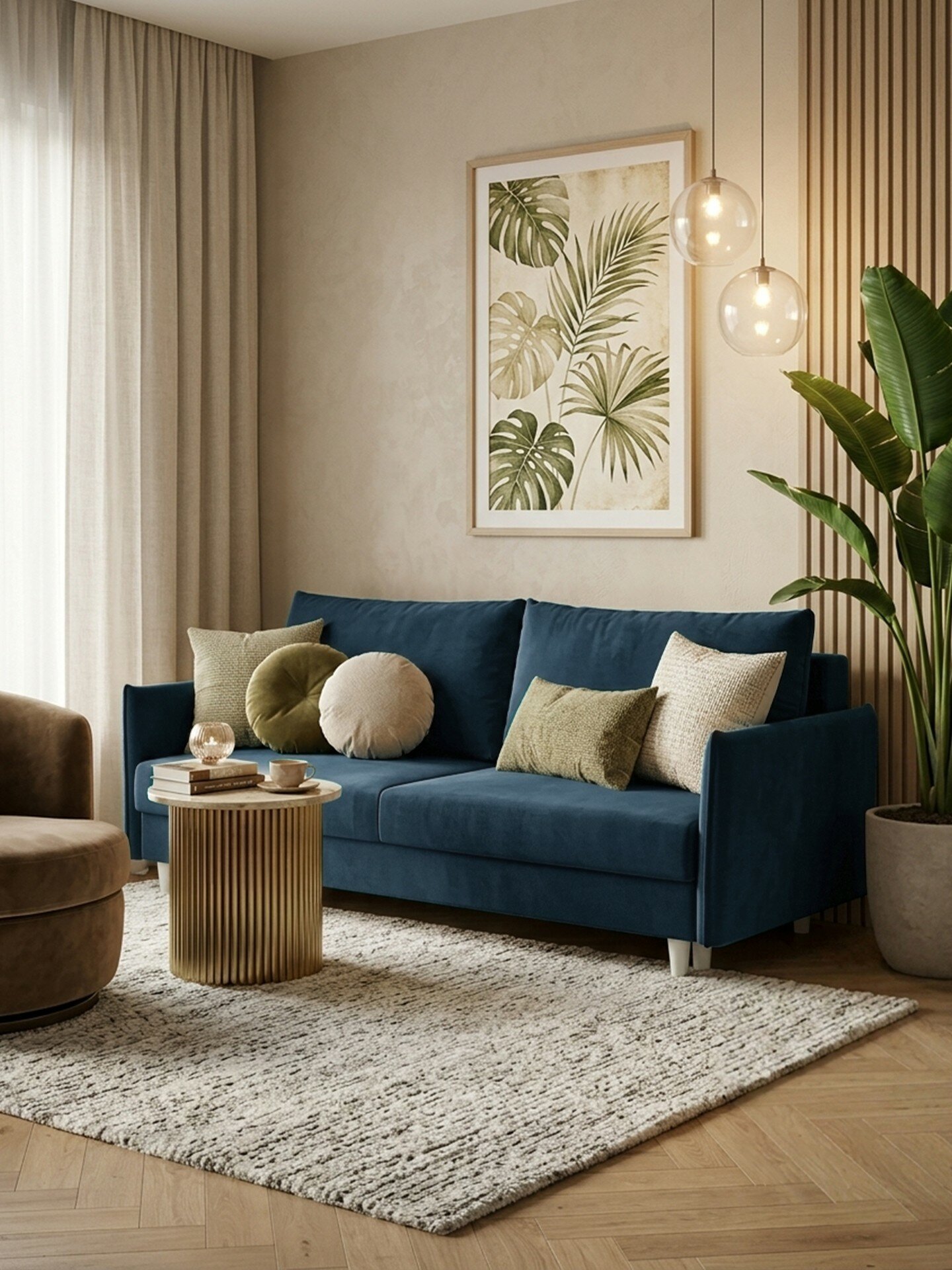 Диван Портленд Лайт Velutto 54 NEW 220x109x90 см, синий Велютто, еврокнижка GOODFORM