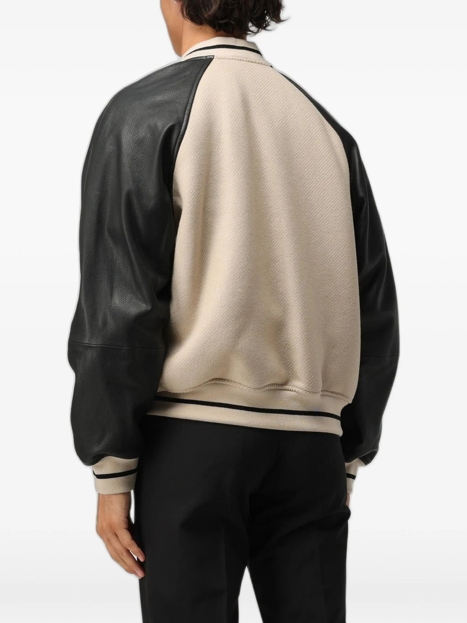 Бомбер EMPORIO ARMANI Logo-patch panelled varsity jacket, размер 50, разноцветный — фото 1