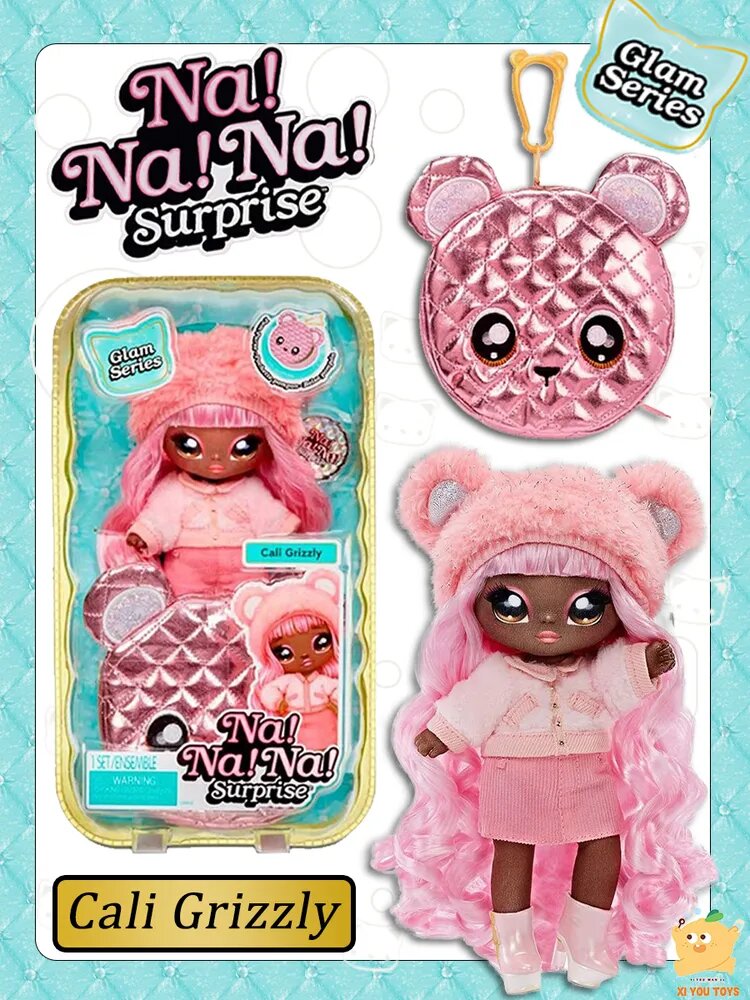 Na! Na! Na! Surprise Glam Series Cali Grizzly / Роскошная Коллекция Мягких Модных Кукол-сюрпризов С Металлическим Кошельком Для Детей От 5 Лет И Старше