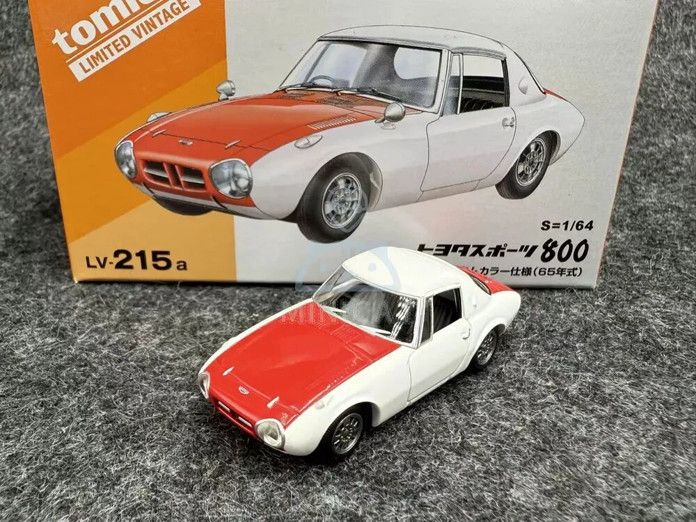 Машинка 2512 TOMYTEC 1:64 TLV LV-215a Toyota sports 800 1969 Red and White Die-cast Alloy Model Collection Toy Children Gifts