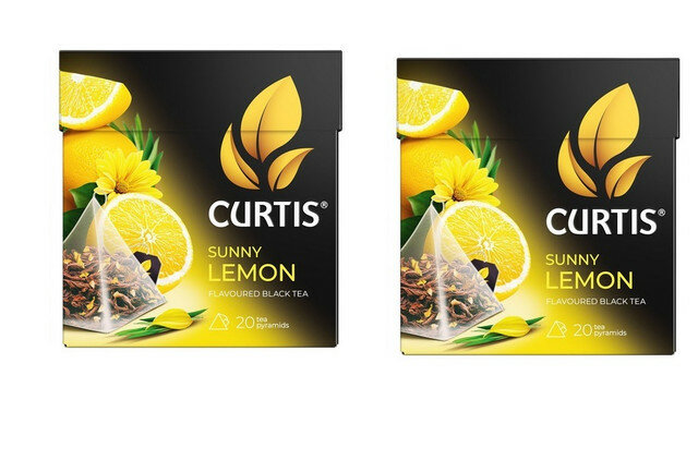 Curtis Чай с пирамидки, Sunny Lemon, 1,7г х 20шт, 34гр , 2 шт