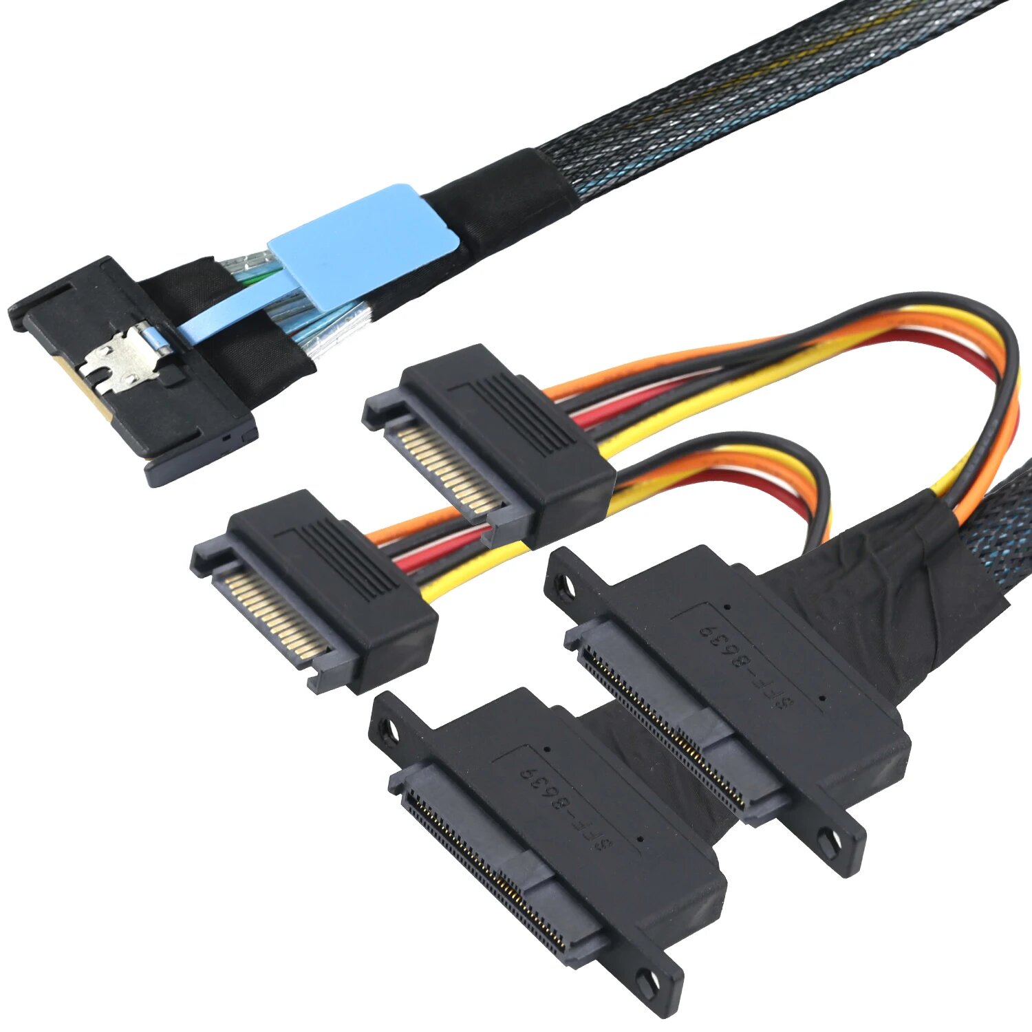 PCIe 5.0 MCIO 8i к двойному SFF-8639 U.2 NVMe адаптер 0.5m