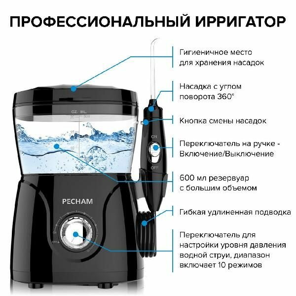 Ирригатор Pecham Professiona PC-070l Black — фото 1