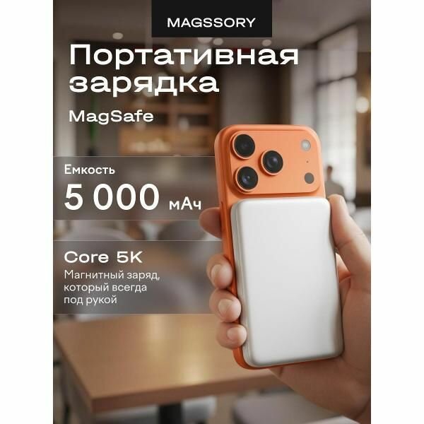 Портативный аккумулятор Magssory Core 5K, MagSafe, Titan, PBN003