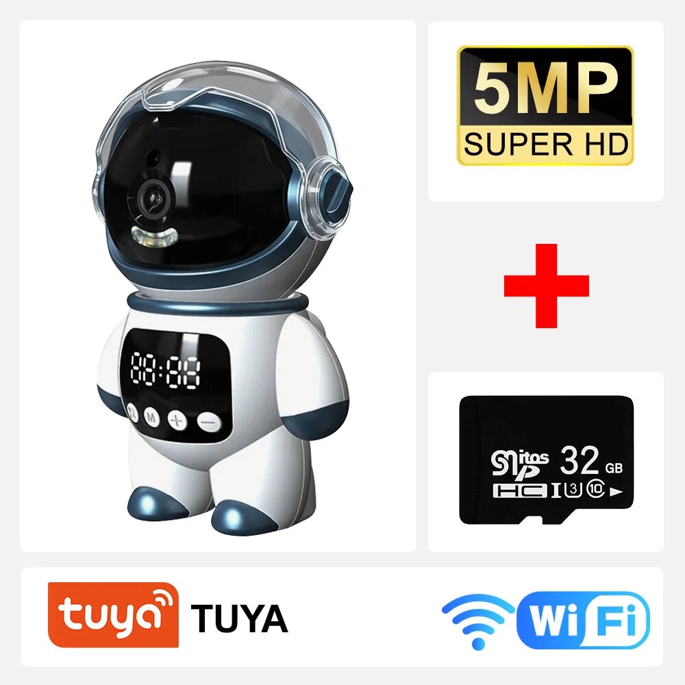 Робот-камера Tuya Smart 5МП 5MP Camera Add 32G, EU Plug