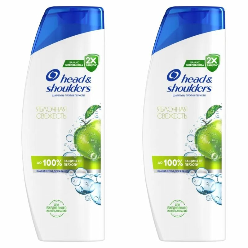 Head & Shoulders Шампунь для волос, яблочная свежесть, 360 мл, 2 штуки