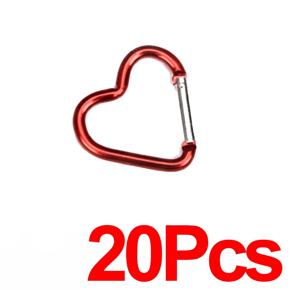 Карабины сердечки красные 20 шт