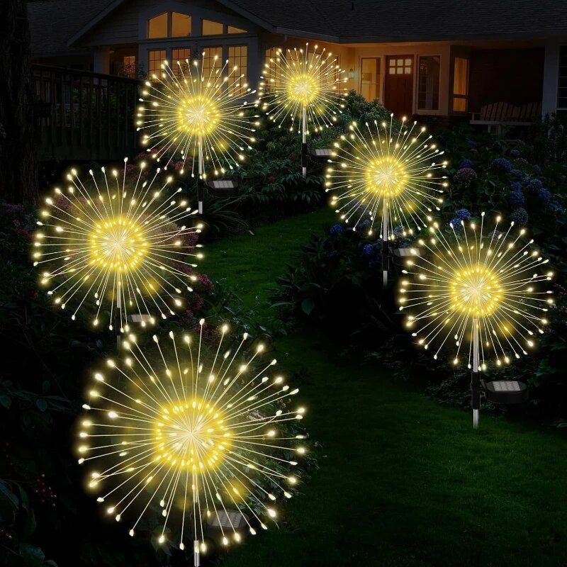 Солнечные светильники подсолнухи 200LED Warm White, 200LED, 6pcs
