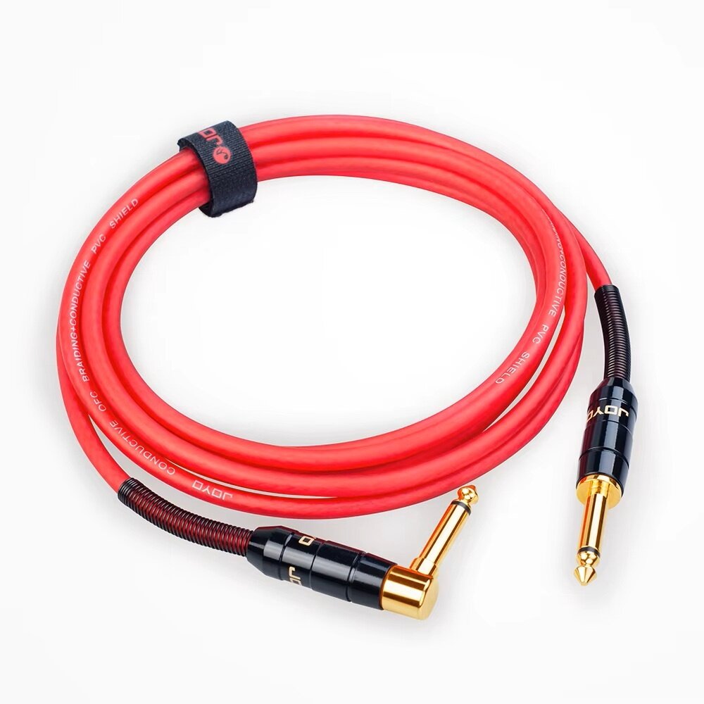 Кабель инструментальный, прямой/угловой, красный, 6м, Joyo CM-22-RD