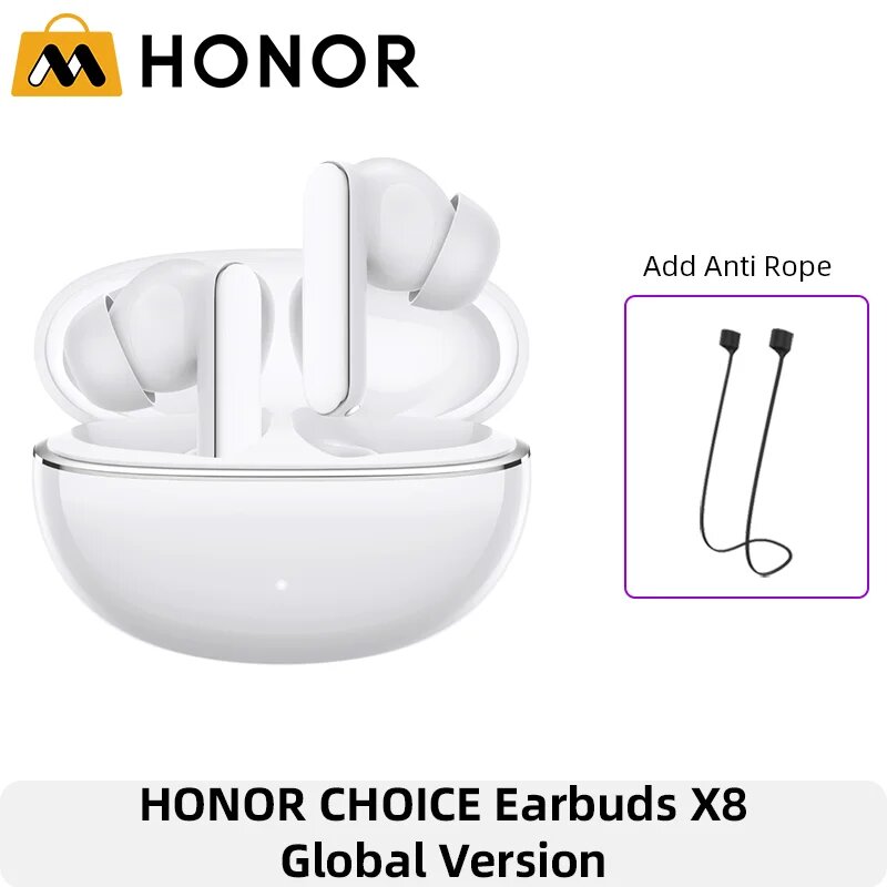 Наушники HONOR CHOICE X8 Bluetooth с шумоподавлением White-Add Anti Rope