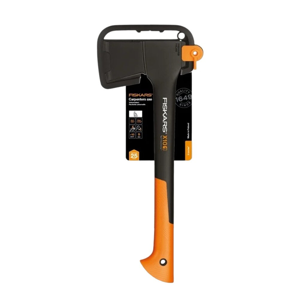 Топор универсальный Fiskars X10 S 1015619, фиберглассовая рукоятка, 1 кг — фото 1