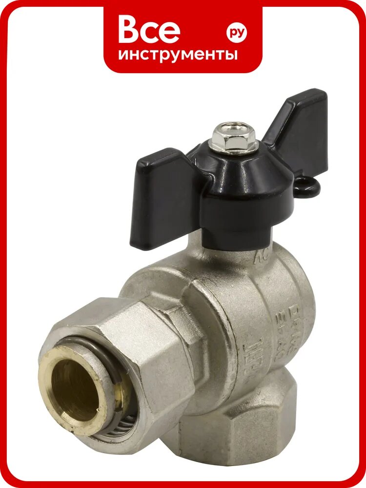 Кран угловой шаровой LD PRIDE 1/2' вн/накидная гайка бабочка 553958 LD 47.393.15