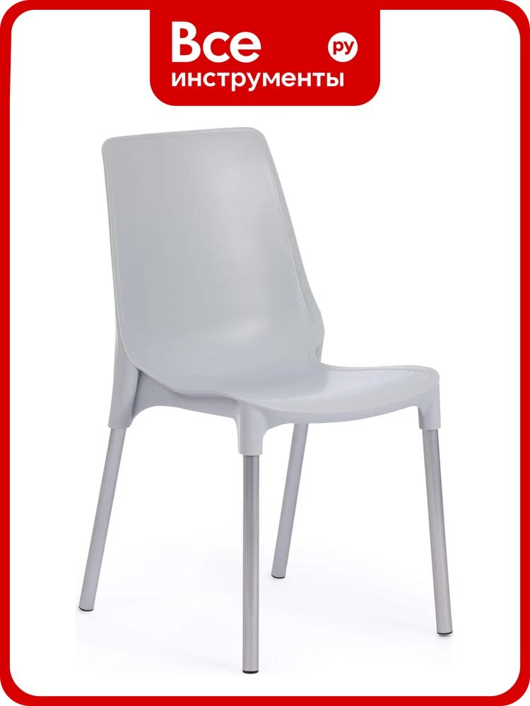 Стул Tetchair genius (mod 75) / 1 шт. в упаковке металл/пластик, 46x56x84 cм, серый/ножки хром 19671