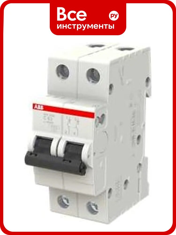 Автоматический выключатель ABB 2-полюсной sh202 c63 2CDS212001R0634 модульный, двухполюсный, белый корпус