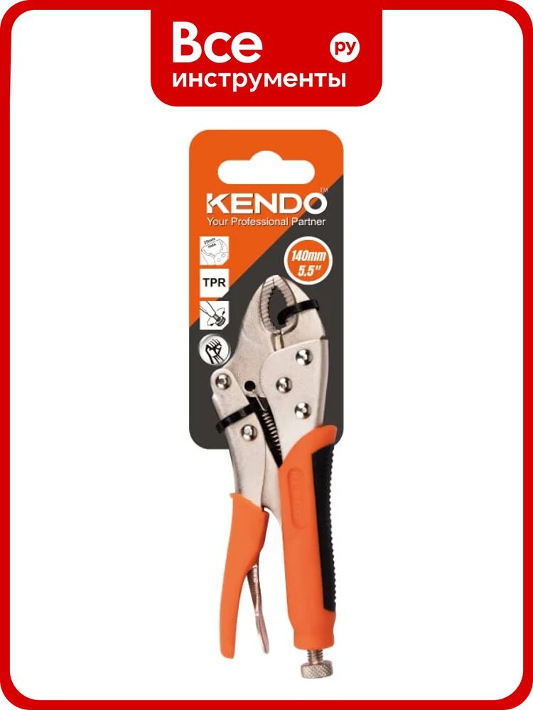 Зажимные клещи KENDO с нескользящей ручкой 140 мм/5-1/2" 11601